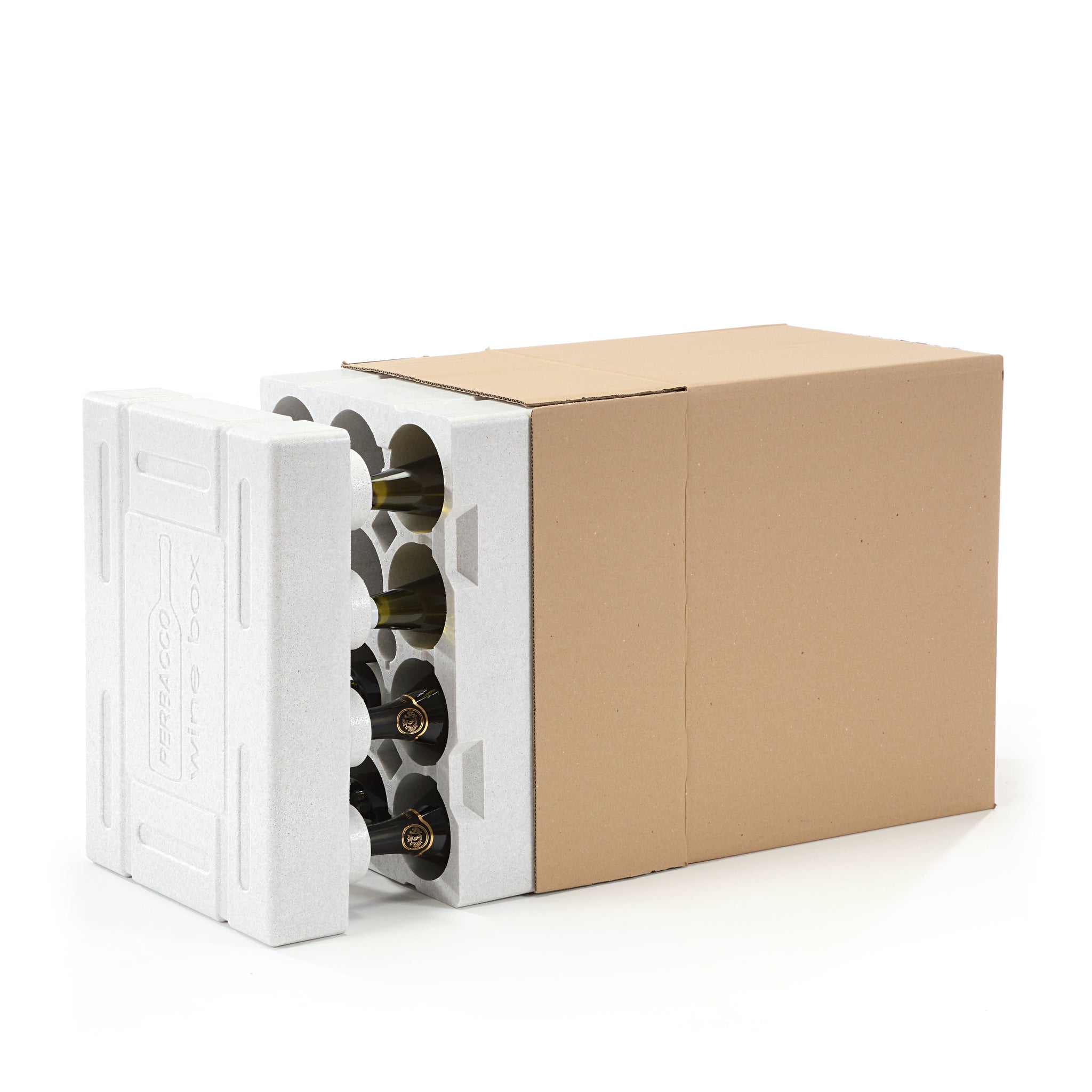 Pack of 2 - 12-Bottle Wine Box and Outer Cardboard For Shipping & Plan